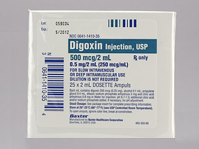 DIGOXIN FOR INJECTION INJECT. 0.25MG/ML 25X2ML | Real Value Rx