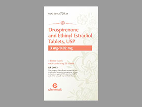DROSPIRENONE / ETHINYL ESTRADIOL 3MG/0.02MG 3 BLISTER CARDS / 28 TABS ...