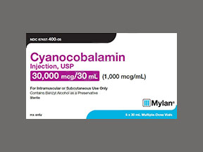 CYANOCOBALAMIN 1000MCG/ML INJ 30MLx5 | Real Value Rx
