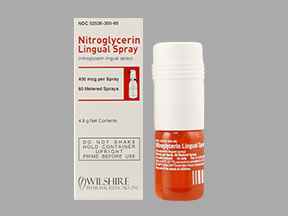 NITROGLYCERIN TRANSLINGUAL SOLN. SPRAY SPR 400MCG 4.9G | Real Value Rx